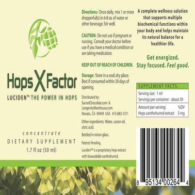 Hops X Factor (Lucedin) Xanthohumol LABEL | PDF