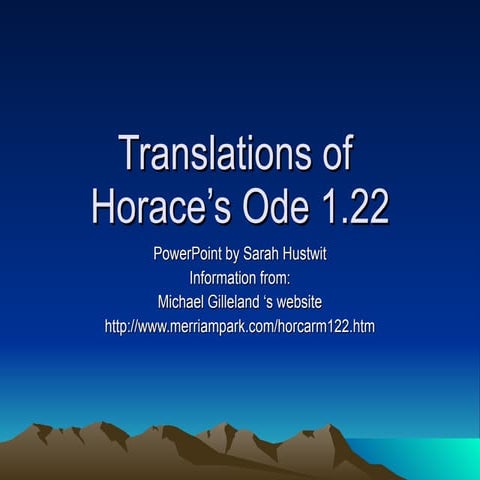 Horace 1 22 Translations | PPT