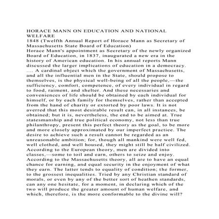 HORACE MANN ON EDUCATION AND NATIONAL WELFARE 1848 (Twelfth Annu.docx