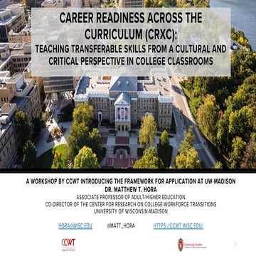 Hora CRxC UW Madison June 2023 | PPT