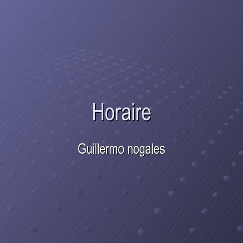 Horaire | PPT