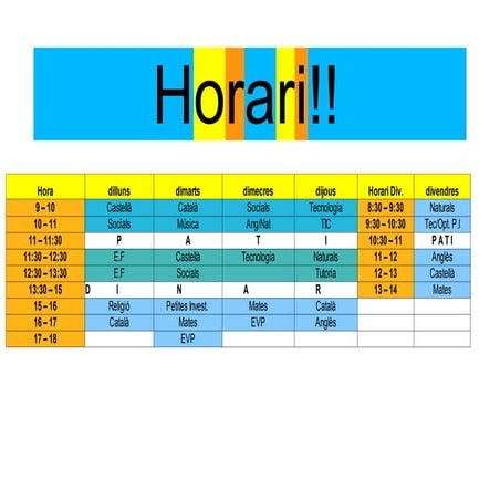 Horari 6è C | DOC