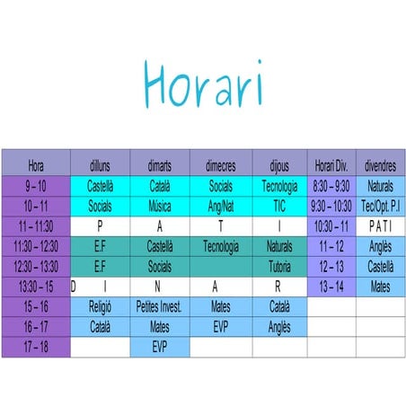 Horari 6è C | DOC