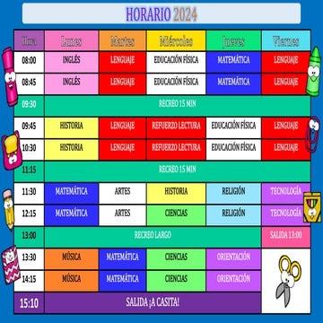 Horario escolar 2024 primeo básico editable.pptx