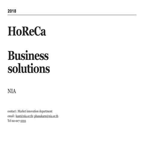 HoReCa business solutions 2018 | PPT
