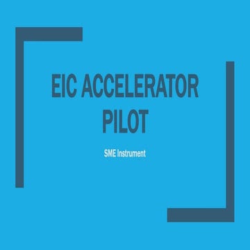 EIC Accelerator pilot | PPTX