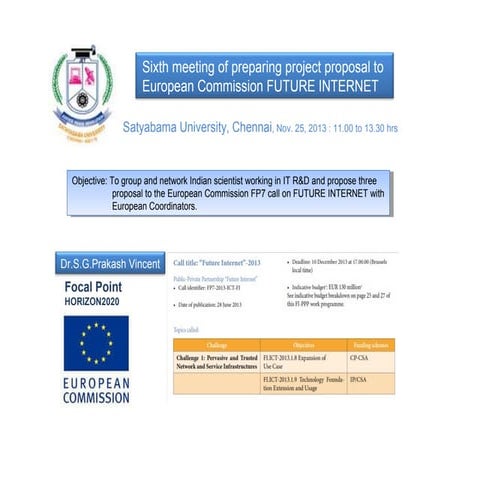 Sixth meeting of preparing project proposal to European Commission FP7 ...