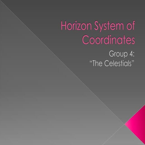 Horizon system of coordinates | PPTX
