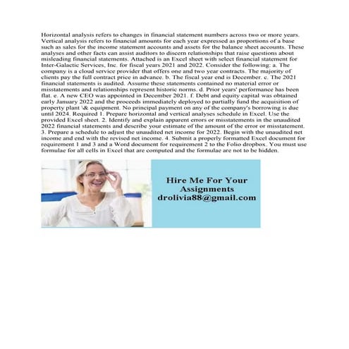 Horizontal analysis refers to changes in financial statement numbers a.docx