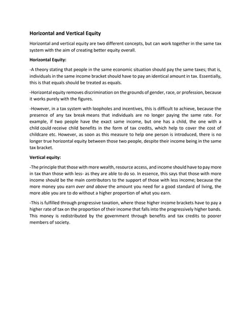 Horizontal and vertical equity | PDF Horizontal and vertical equity | PDF