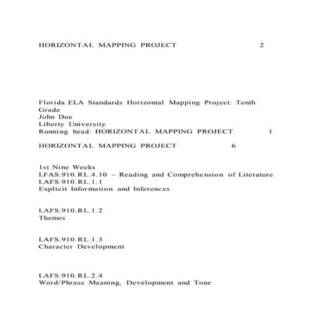10th Grade Instructional Focus Calendar | DOCX