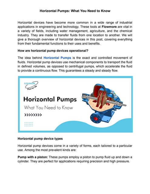 A Complete Guide on Horizontal Splits Pumps | PDF | Home Appliances ...