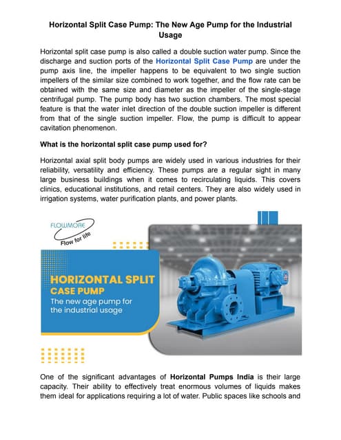 A Complete Guide on Horizontal Splits Pumps | PDF | Home Appliances ...