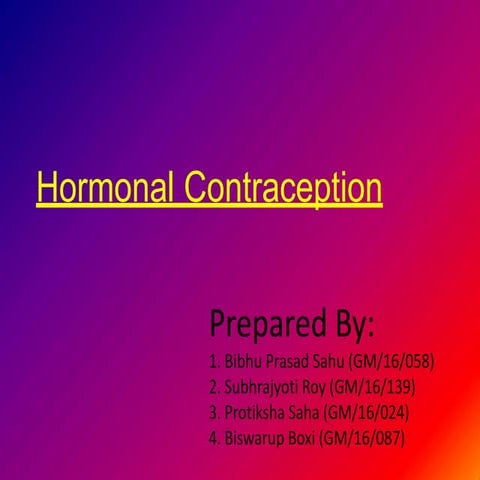 Hormonal contraception | PPTX