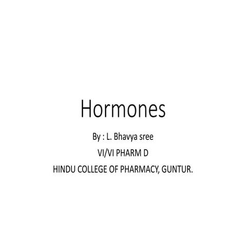 Hormones and its classification | PDF