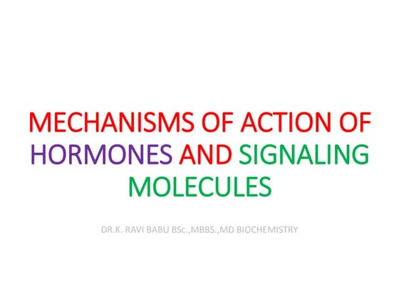 Mechanism of action of hormone | PPT