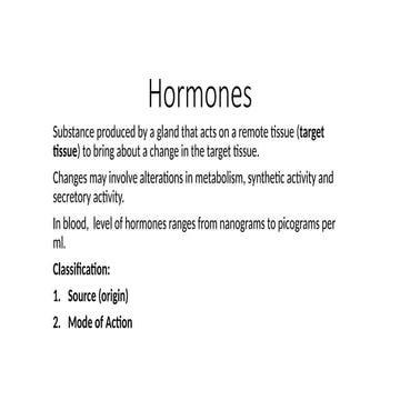 Hormones- Its functions, roles, physiology | PPTX