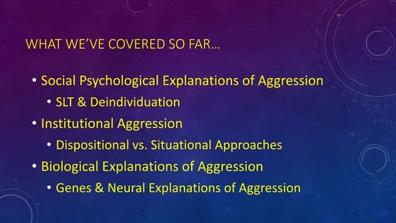 Neural explanations of aggression a2 | PPT