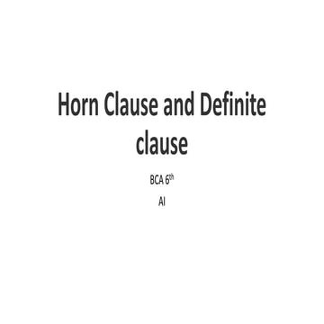 Horn clause and applications with detail | PDF | Programming Languages | Computing