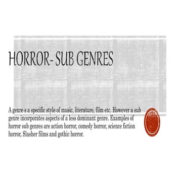The Sub-Genres of Horror | PPT
