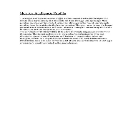 Audience Profile (Horror) | DOCX