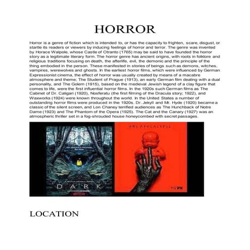 Horror | DOCX | Horror | Genres