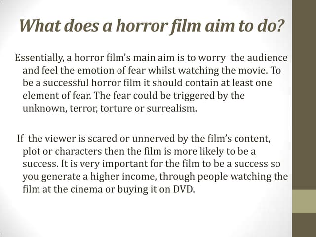 The Psychology of Fear - Why We Love Horror Movies | PDF