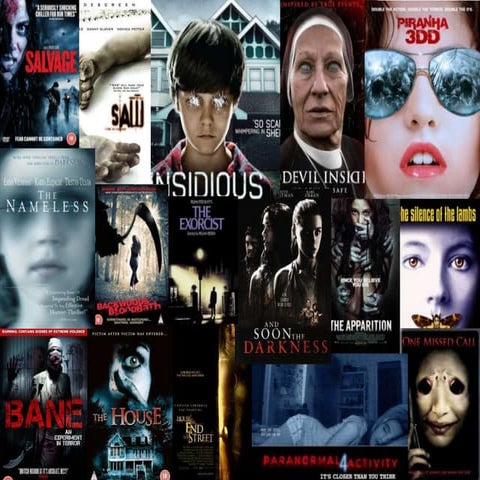 Horror film imaged collage | PPT