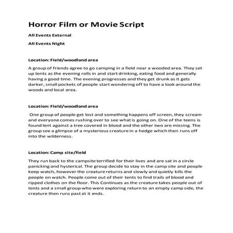 Horror film or movie script | DOCX
