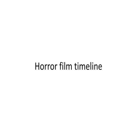 Horror film timeline | PPT