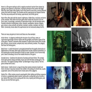 Horror sub genres | PPTX