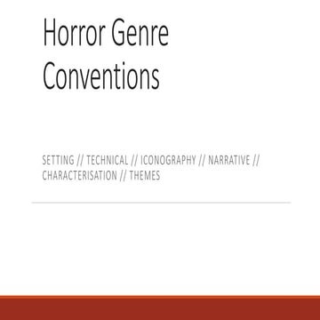 Horror genre conventions | PPTX | Video Production | Content Production