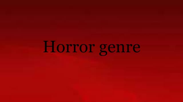 Codes and conventions in the horror genre | PPTX