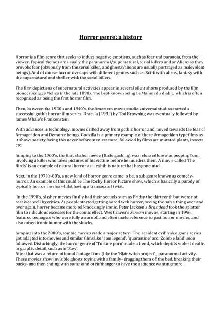 History of horror | PPT