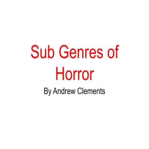 Horror genres | PPTX