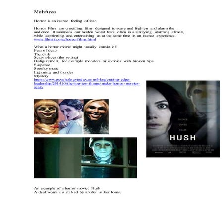 What is a horror movie | DOCX