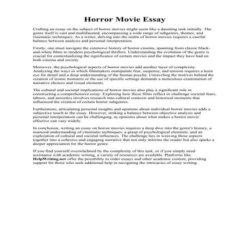 Horror Movie Essay.pdf | Horror | Genres