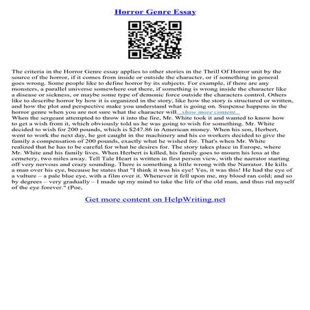 Horror Story Essay | PDF | Horror | Genres