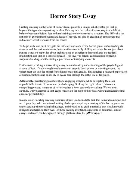 Scary Story Essay | PDF