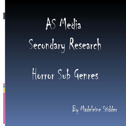 Horror sub genres | PPT