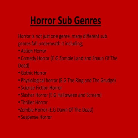 Horror sub genres | PPTX