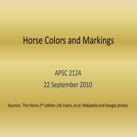 Horse colors and Markings | PPTX