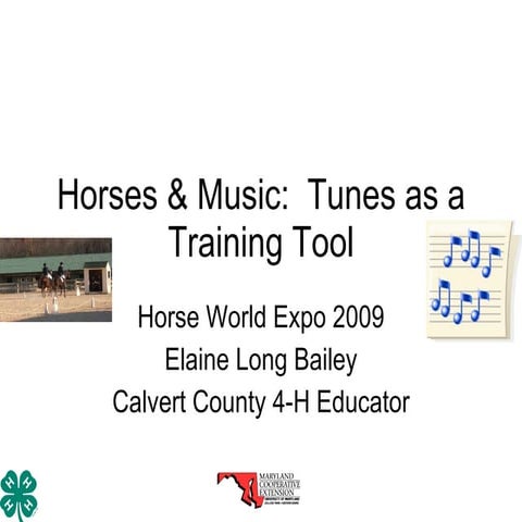 Horses & Music: Tunes as a Training Tool | PPT