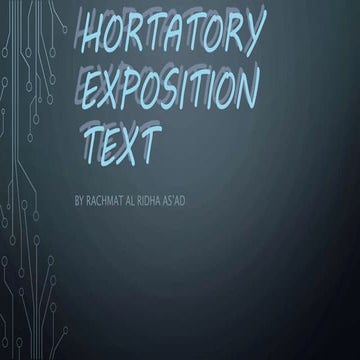 Hortatory exposition text | PPTX