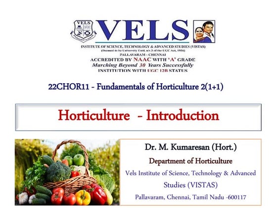 Introduction, importance and Scope of horticulture.pptx | Agriculture ...
