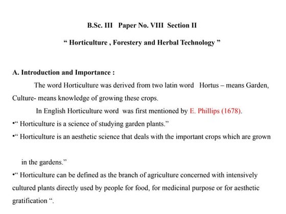 Horticulture introduction - Definition and Branches of Horticulture ...