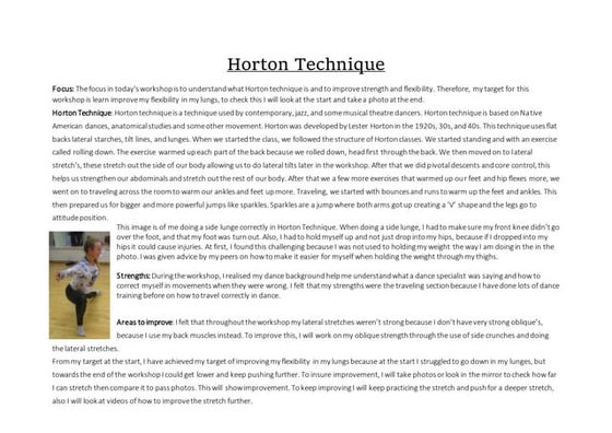 Horton technique dance workshop | PDF