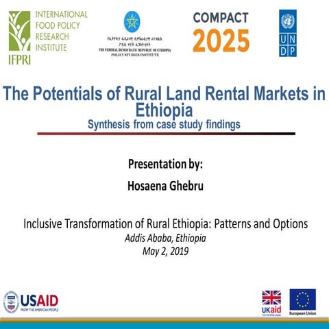 The potentials of rural land rental markets in ethiopia | PPT