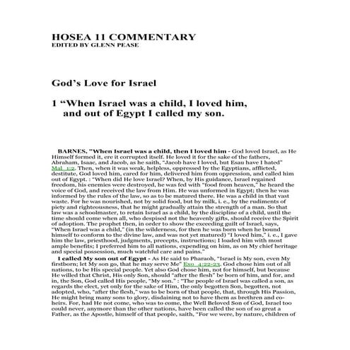 Hosea 11 commentary | PDF | Judaism | Religion & Spirituality