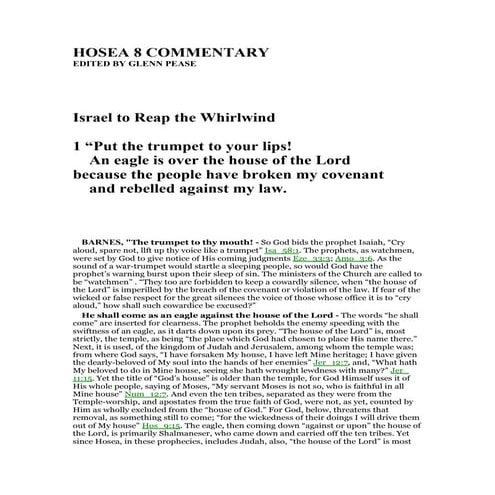 Hosea 8 commentary | PDF | Islam | Religion & Spirituality